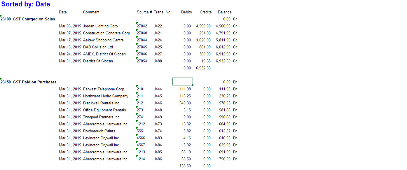 GST Report In Excel Simply Accounting Tutorial